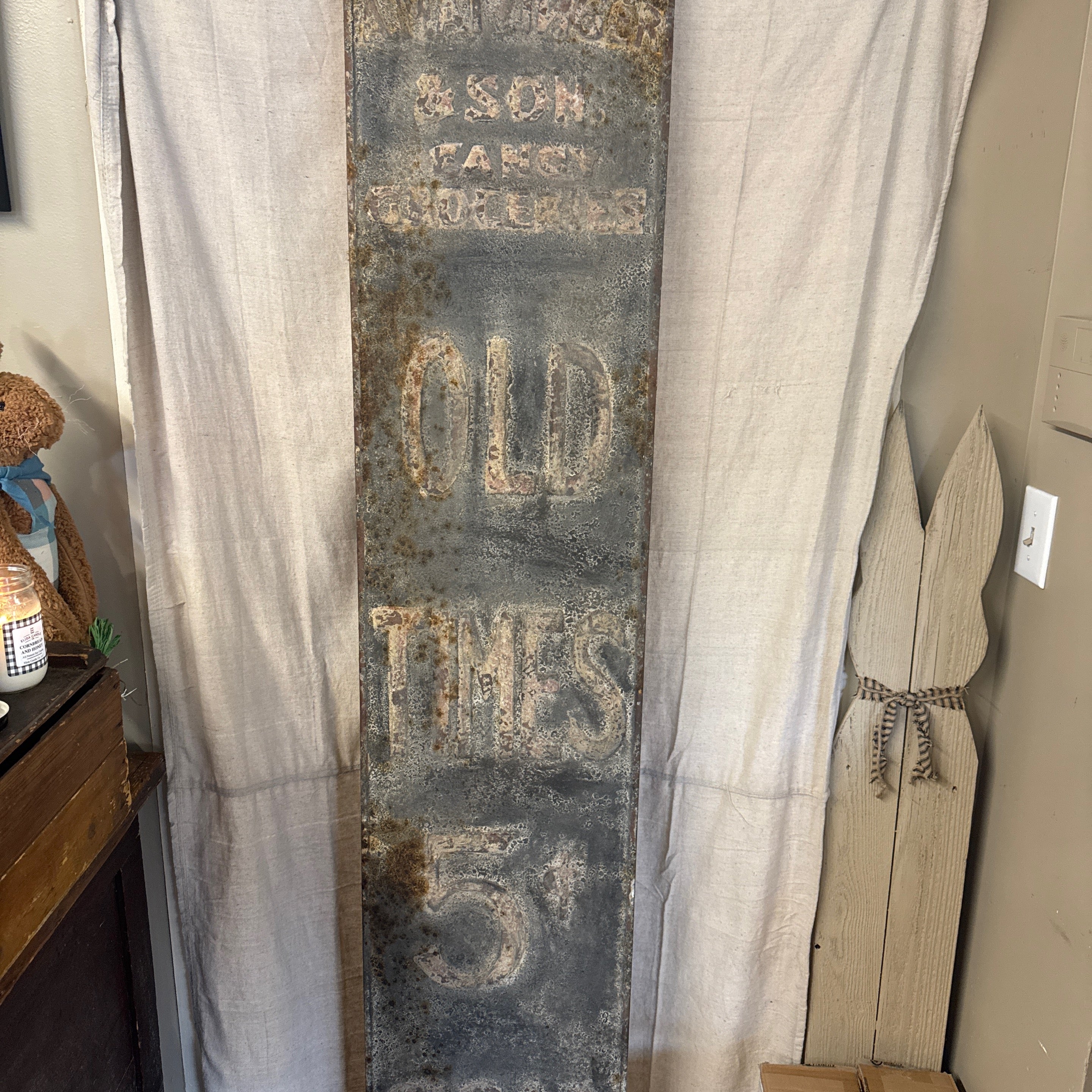 Old Times 5 Cent Cigar Sign | Homespun Antiques Company