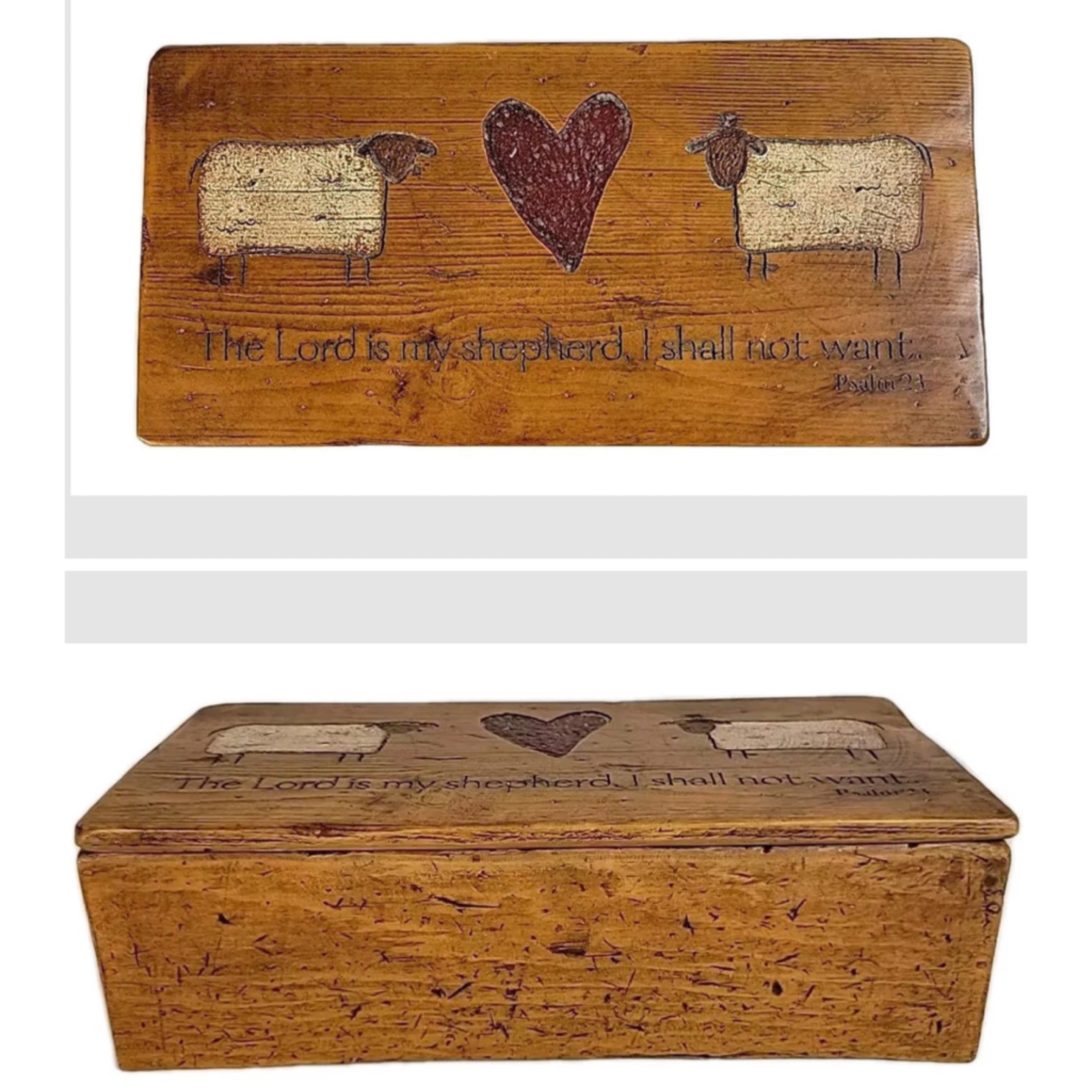 Psalm 23 Treenware Box by Salem | Homespun Antiques Company